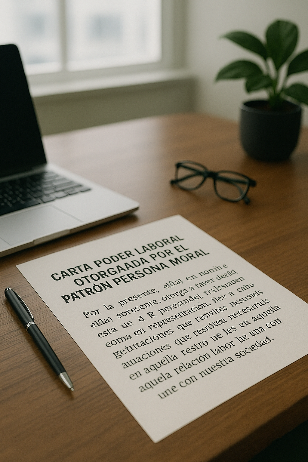 CARTA PODER LABORAL OTORGADA POR EL PATRÓN PERSONA MORAL